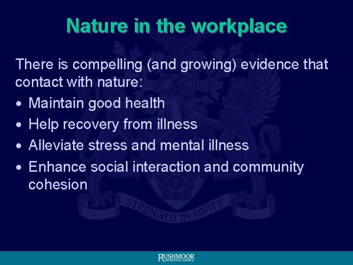 Nature a key aspect of a sustainable workplace