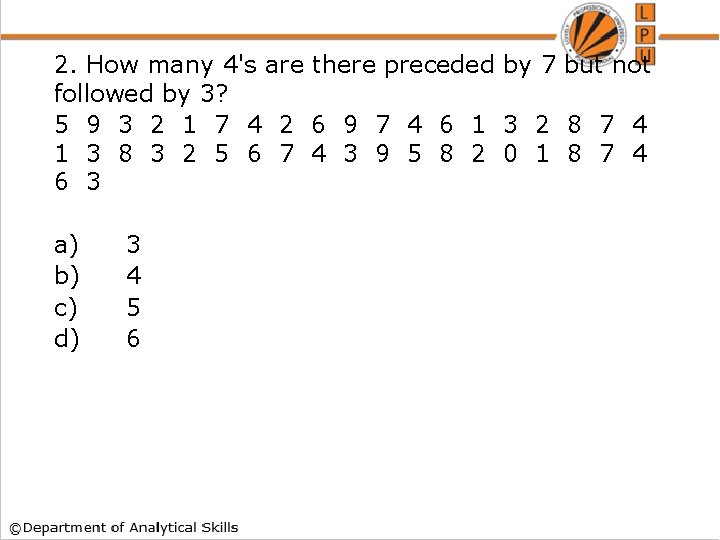 NUMBER RANKING AND TIME SEQUENCE TEST v In