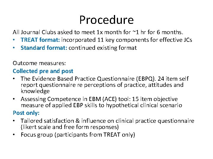 TREAT Tailoring Research Evidence And Theory Journal Clubs