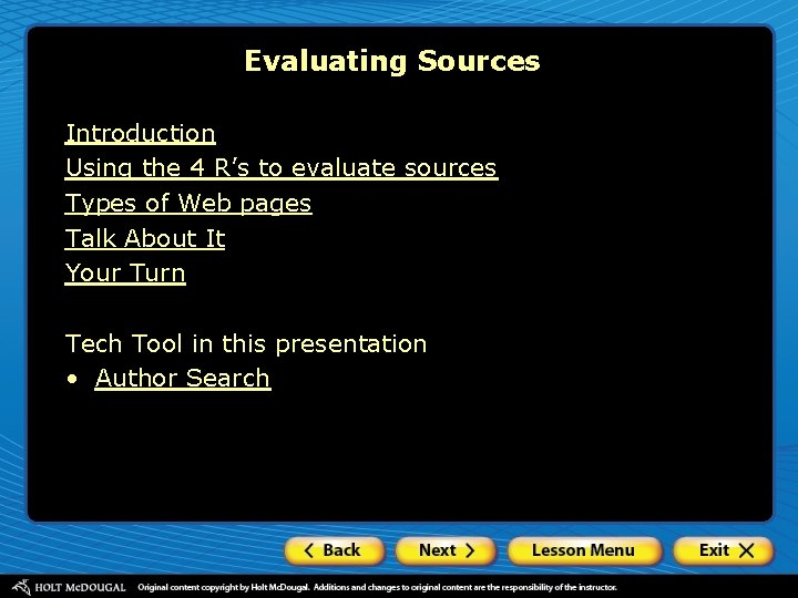 Evaluating Sources Introduction Using the 4 Rs to