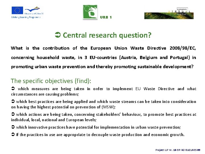 URB 1 An Overview on Implementation Used Practices