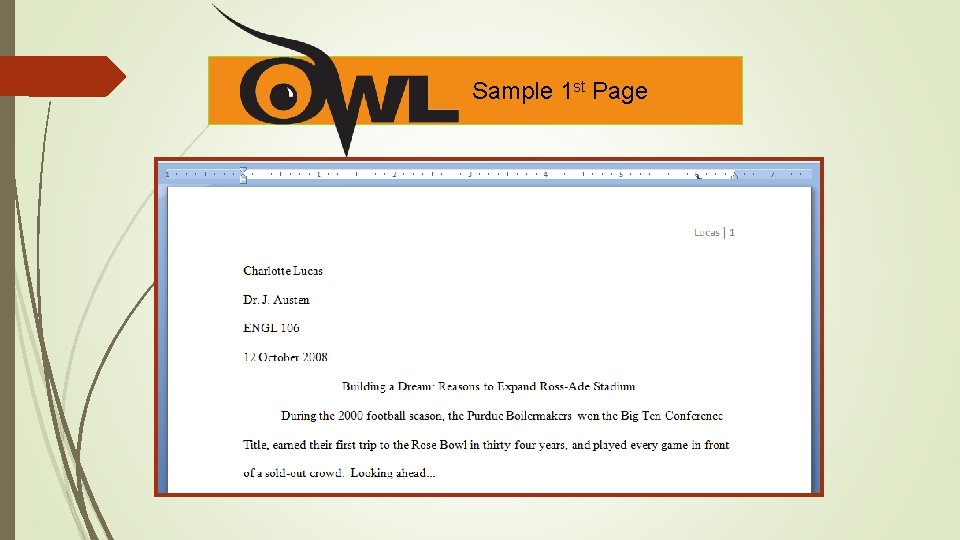 PPT on MLA Style Format General Guidelines An
