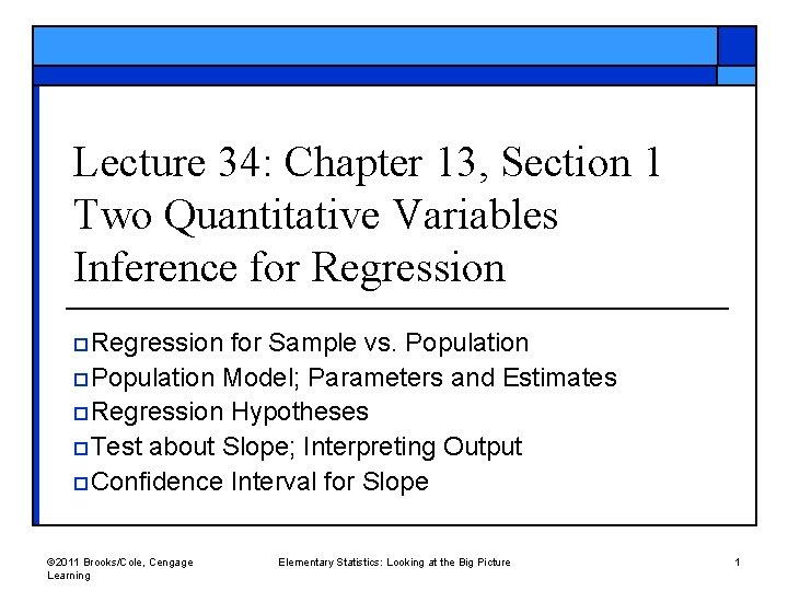 Lecture 34 Chapter 13 Section 1 Two Quantitative