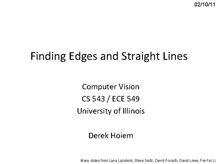 021011 Finding Edges and Straight Lines Computer Vision