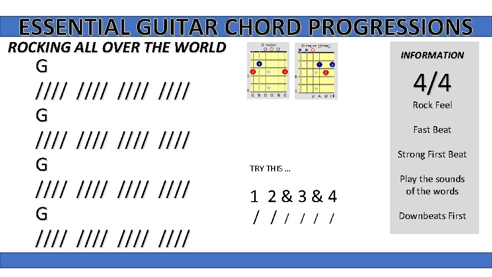 ESSENTIAL GUITAR CHORD PROGRESSIONS ROCKING ALL OVER THE