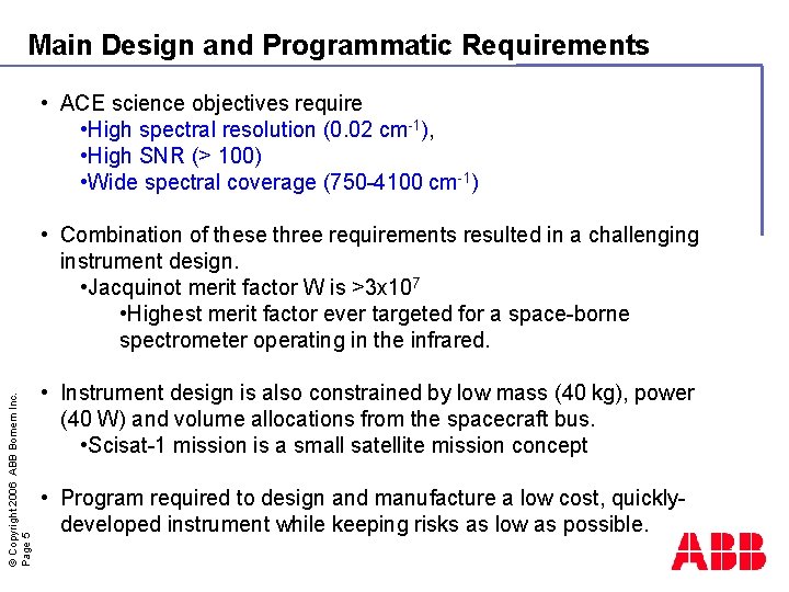 Copyright 2006 ABB Bomem Inc All rights reserved