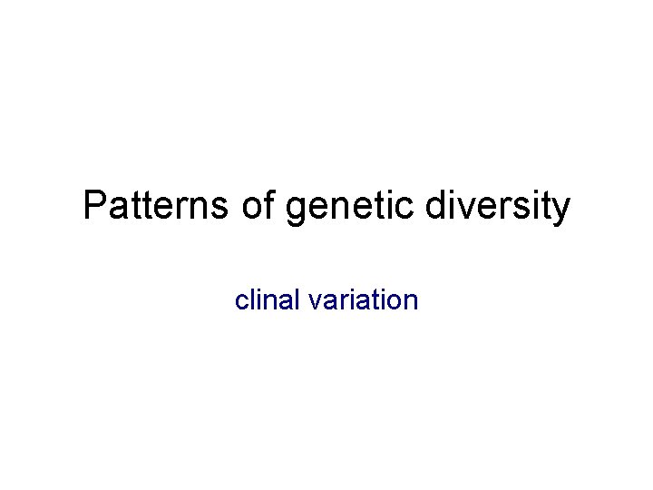 Measuring genetic diversity in natural populations Protein electrophoresis