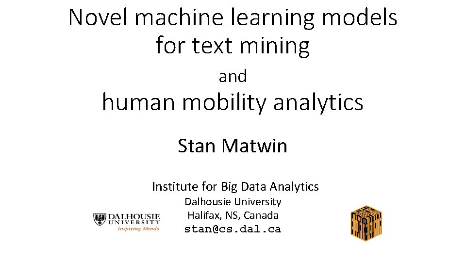 Novel machine learning models for text mining and