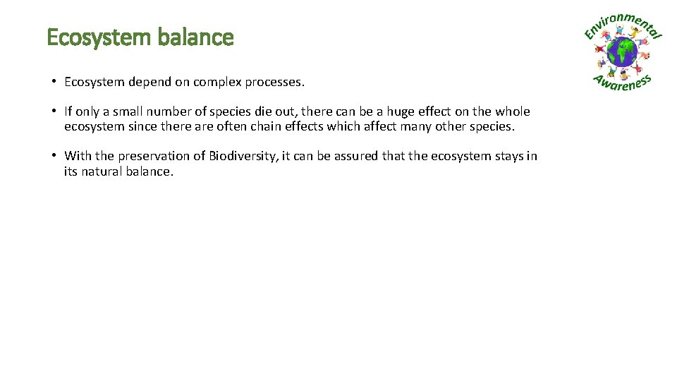 Biodiversity Loss Why is biodiversity important Support of