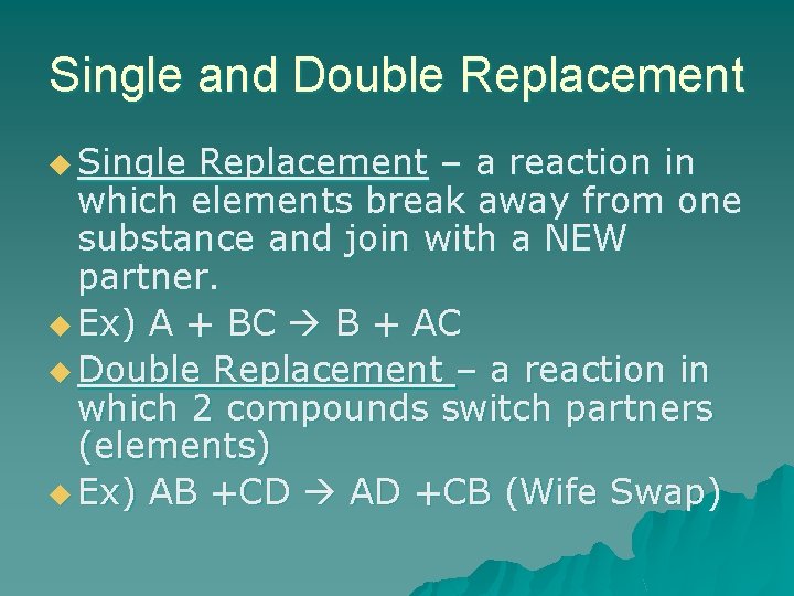 Chemical Reactions Chemical Reactions u u 1 2
