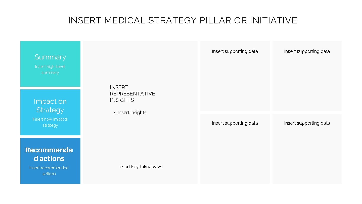 SUMMARY MEDICAL STRATEGY PILLAR 1 Insert key takeaway