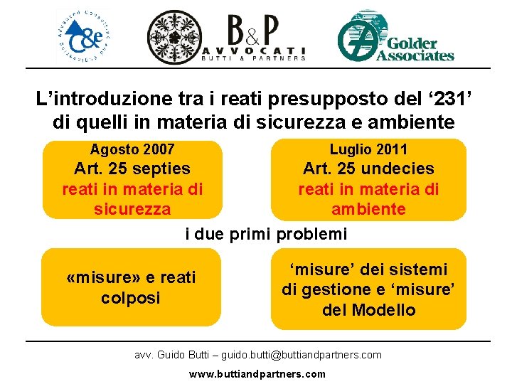 INTRODUZIONE IL MODELLO 231 NEL QUADRO DELLE STRATEGIE