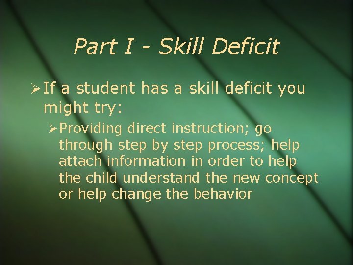 Developing Interventions EDU 525 Carrie ODonnell Brink Developing