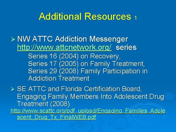 Building the Adolescent Substance Use Disorder Treatment Continuum