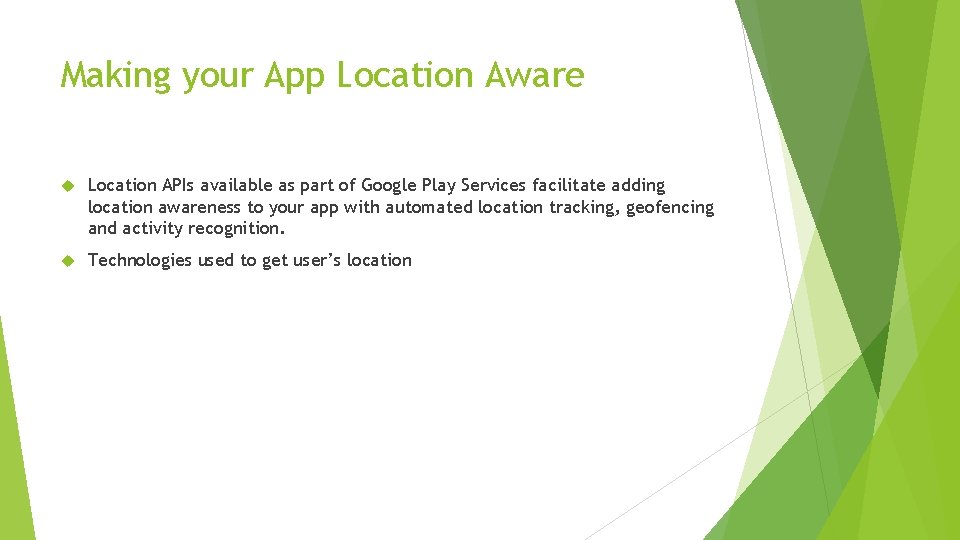 Mobile Programming Location Based Services I OVERVIEW Introduction