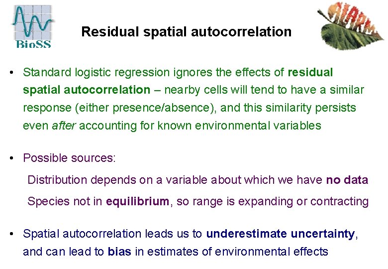Statistical analysis of specieslevel data on distribution and