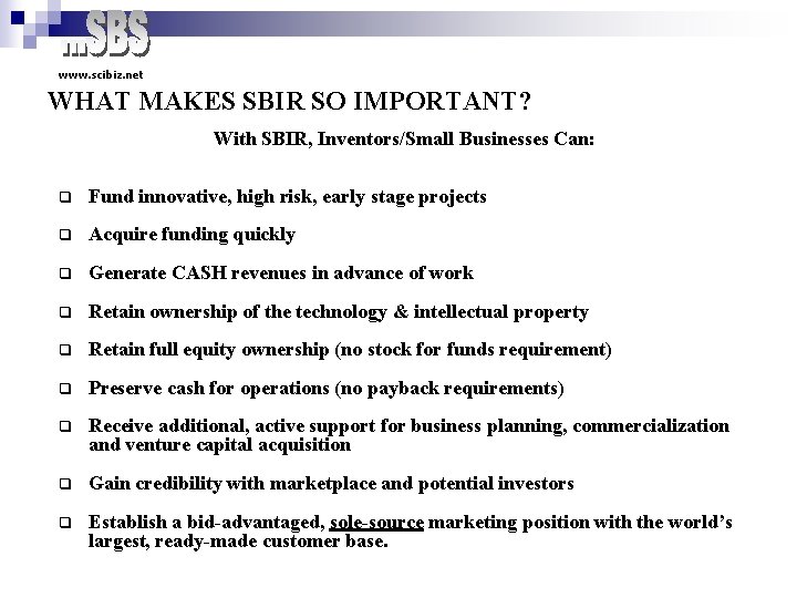 SBIR 101 Converting Your Innovation Into a Successful