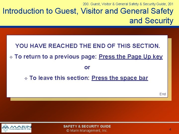 200 Guest Visitor General Safety Security Guide 201
