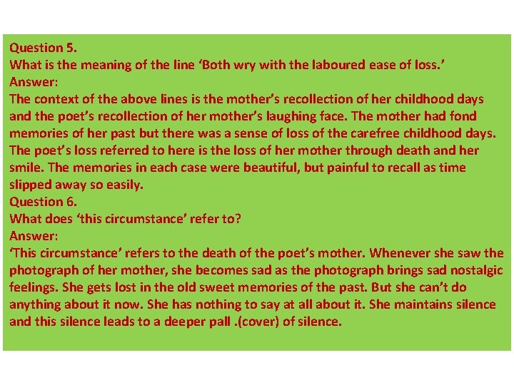 A Photograph Shirley Toulson Introduction The poem shows