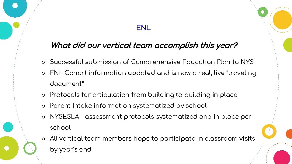 Vertical Team Updates Public Schools of the Tarrytowns