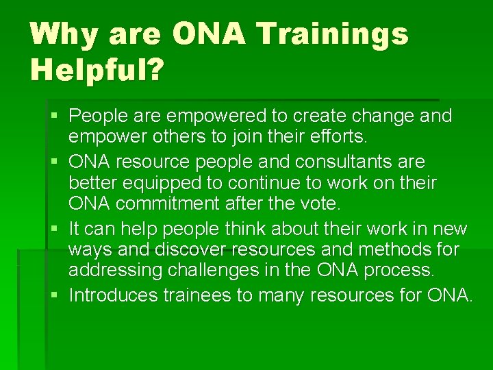 Open and Affirming Or ONA Brief History of