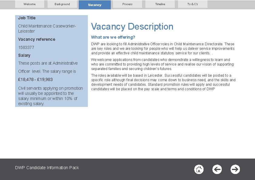 DWP Candidate Pack Job Role Child Maintenance Caseworker