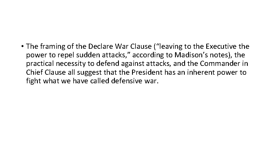 THE PRESIDENTS NATIONAL SECURITY POWERS SUMMARY OF BASIC