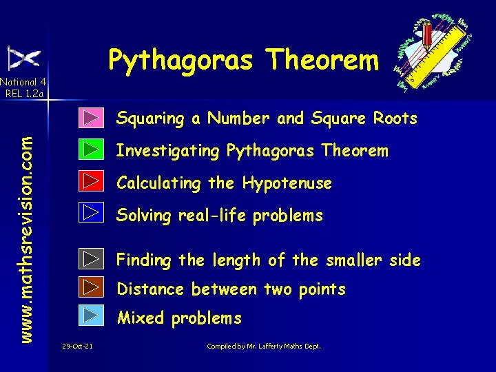 Pythagoras Theorem National 4 REL 1 2 a