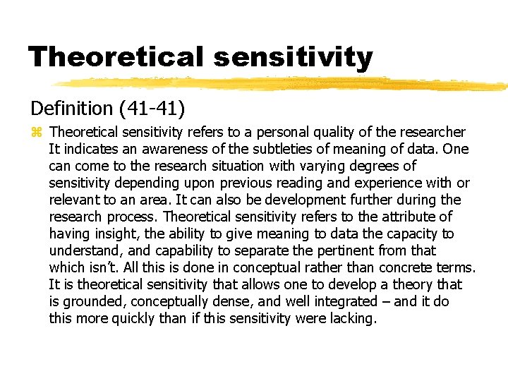 Theoretical sensitivity z Strauss Anselm and Corbin Juliet