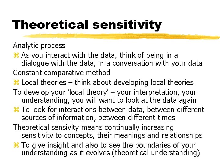 Theoretical sensitivity z Strauss Anselm and Corbin Juliet
