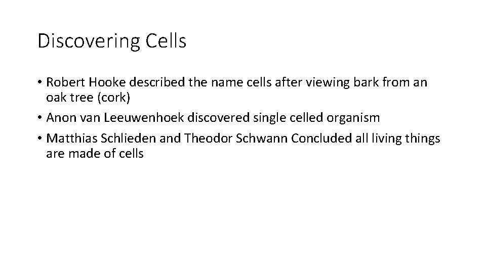 Cell Theory Biology 2020 Lesson Objectives By the
