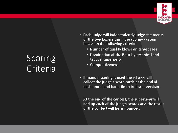 ENGLAND BOXING Referees Judges CPD Week 2 Scoring