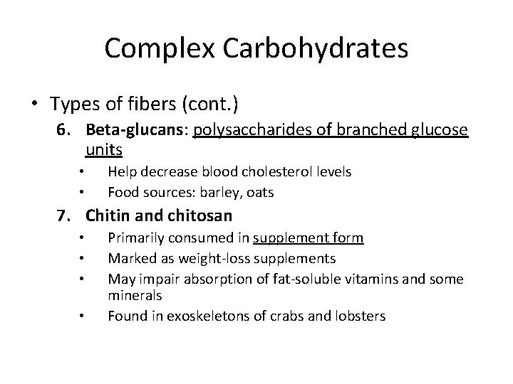Carbohydrates Simple Sugars and Complex Chains BIOL 103