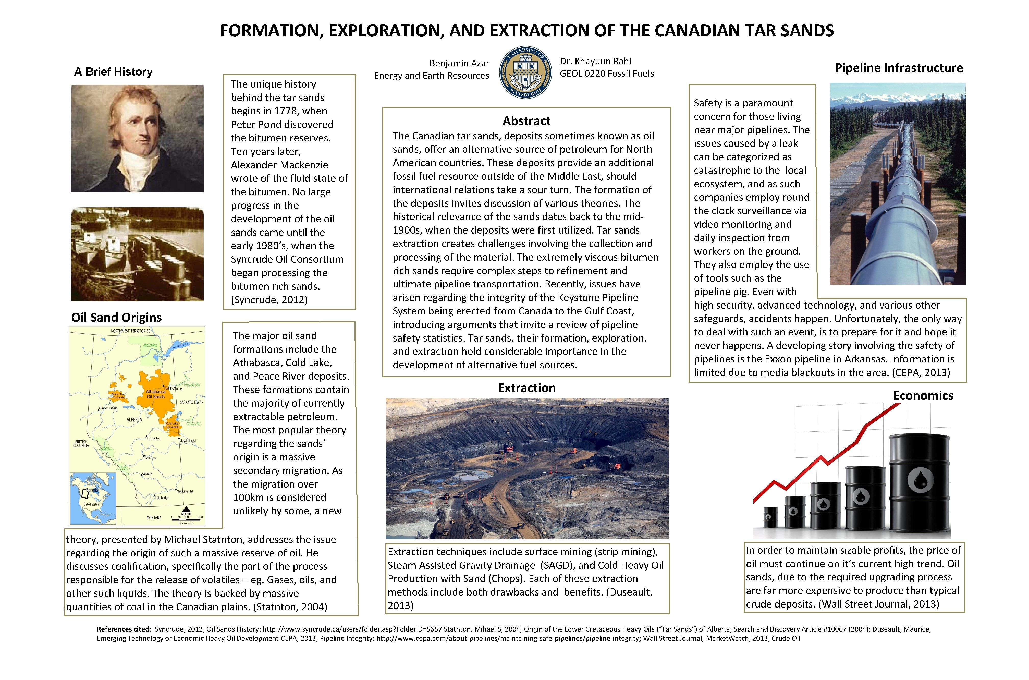 FORMATION EXPLORATION AND EXTRACTION OF THE CANADIAN TAR