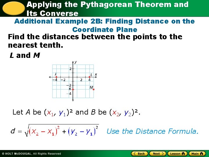 Applying the Pythagorean Theorem and Its Converse Warm