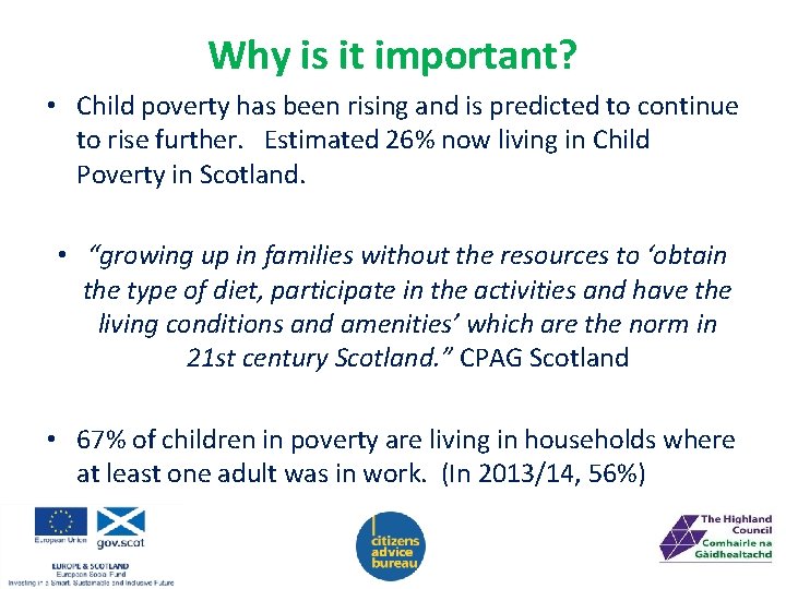 Highland Families Money Project Preventing Poverty Background ESF