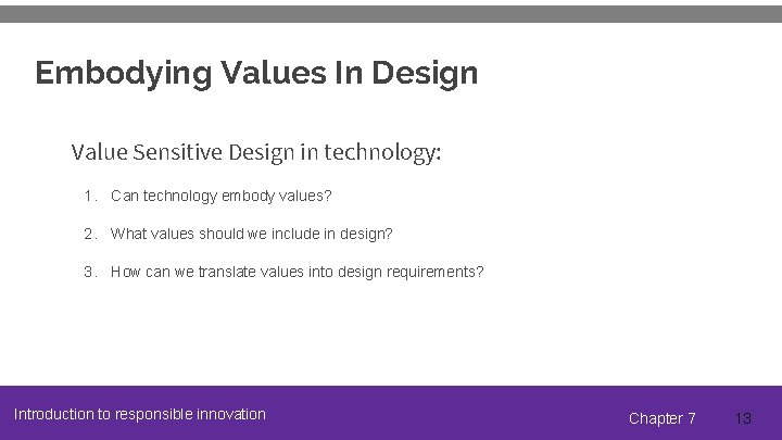 Designing for Values Introduction to responsible innovation Chapter