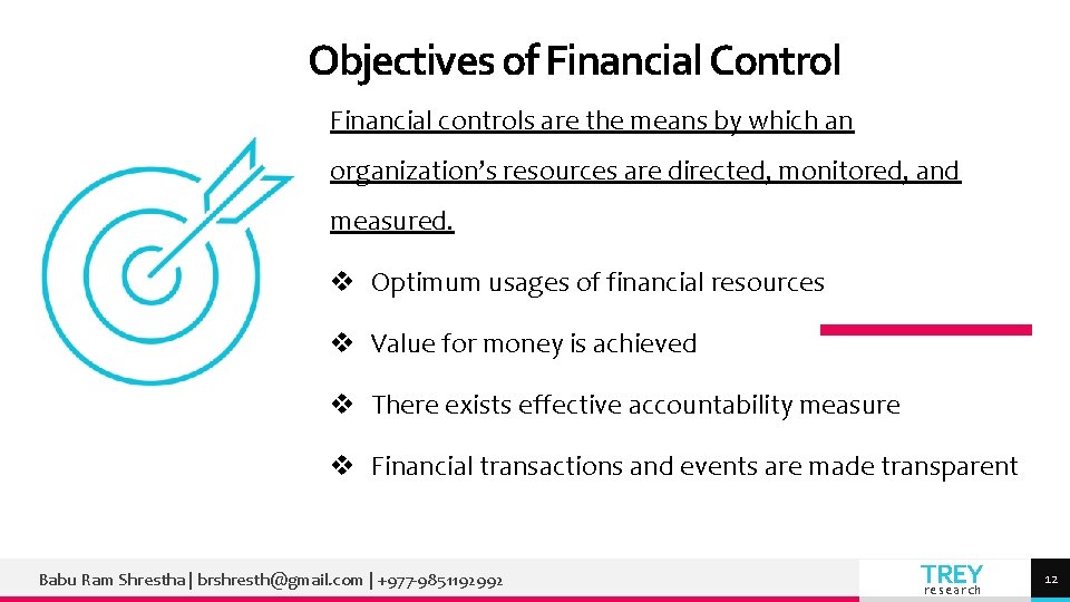 Financial Control Measures Babu Ram Shrestha Joint Secretary