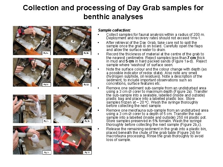 Collection and processing of Day Grab samples for