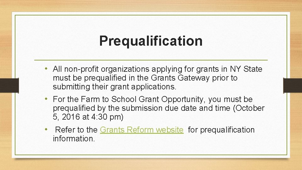 Farm to School Grant Program The webinar will