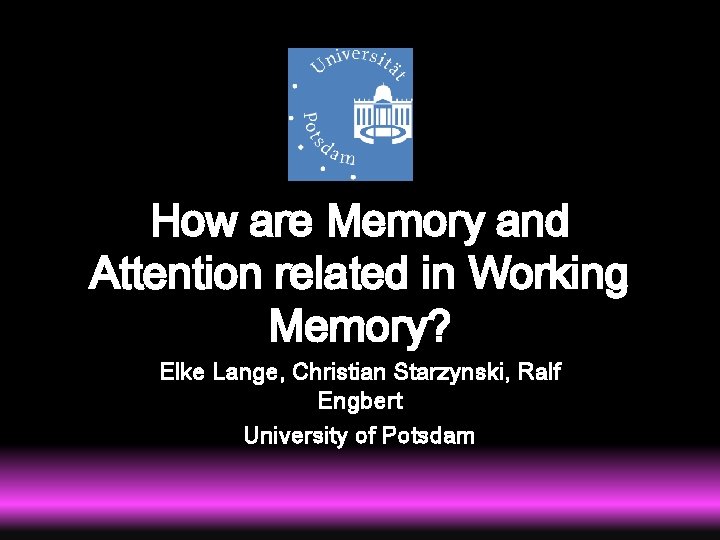 How are Memory and Attention related in Working