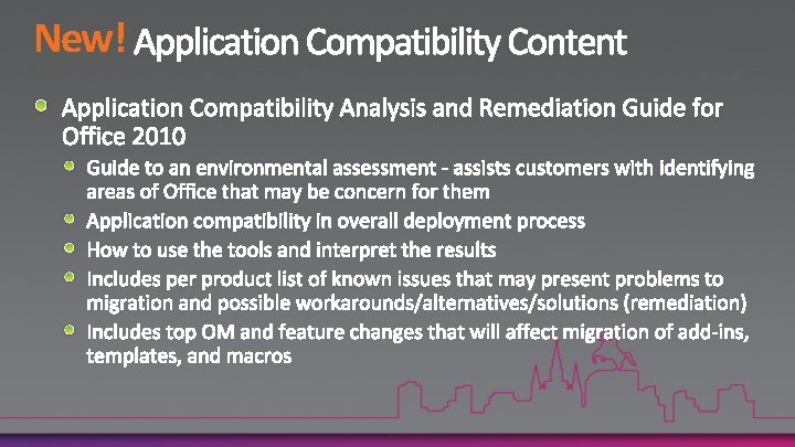 Office 2010 Application Compatibility Office 2010 for Developers