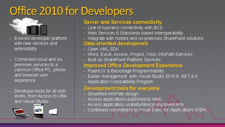 Office 2010 Application Compatibility Office 2010 for Developers