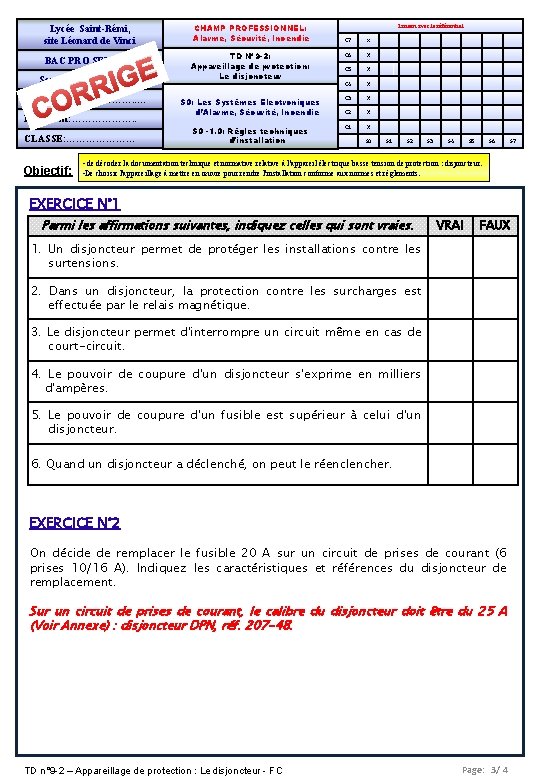 FICHE DE PREPARATION DUNE SEQUENCE DE COURS BAC