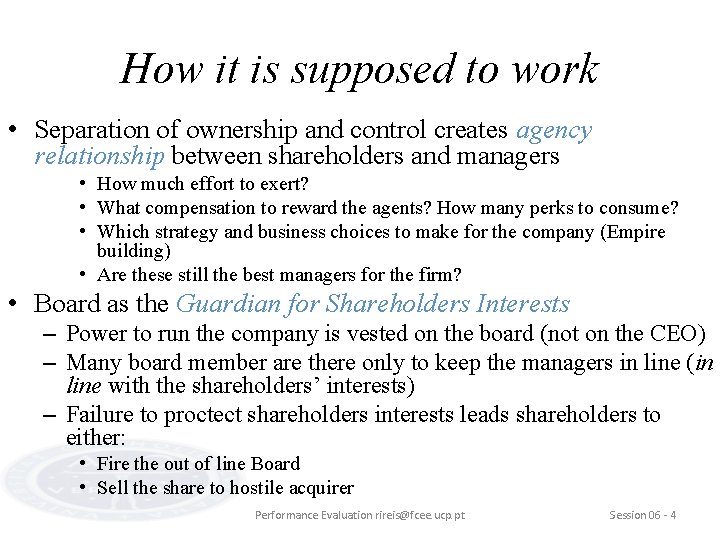 6 th session Pay without Performance Evaluation IMSc