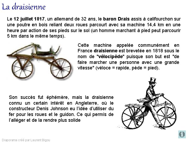La PETITE Histoire de la bicyclette Diaporama cr