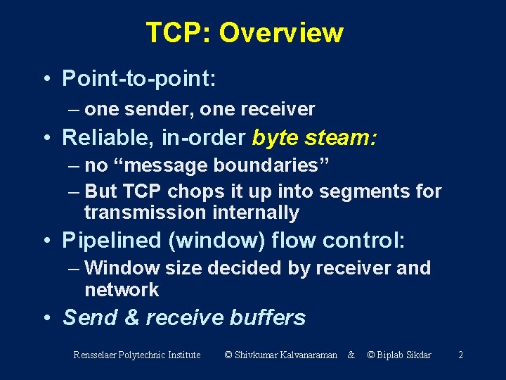 ECSE4670 Computer Communication Networks CCN Chapter 3 TCP