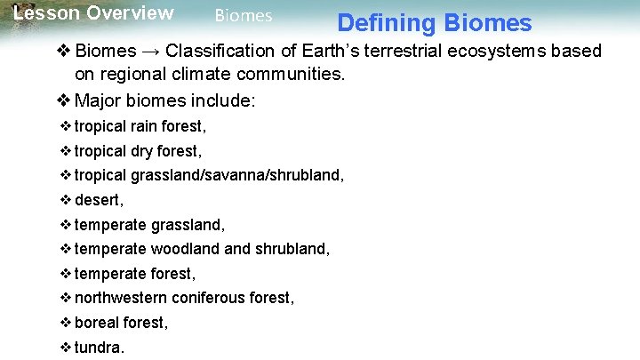 Biomes Abiotic and Biotic factors Notes Lesson Overview