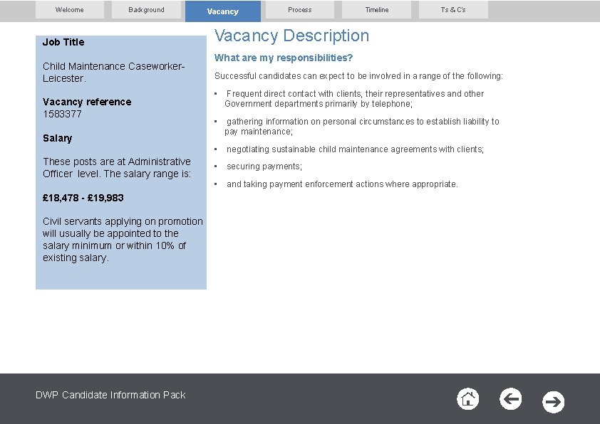 DWP Candidate Pack Job Role Child Maintenance Caseworker