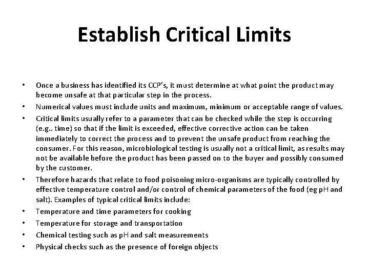 Critical Control Points Week Four 2 6 Control